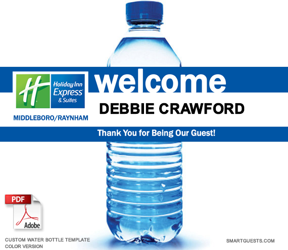 Printable Custom Water Bottle Wrapper PDF Template Print At Hotel