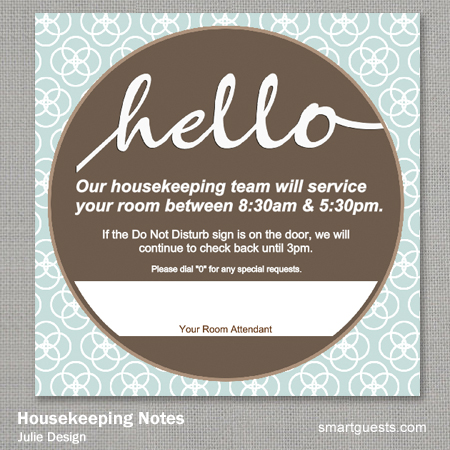 Housekeeping Notes